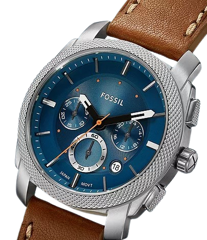 FOSSIL Machine Chronograph Brown Leather Watch FS6059 (P ...